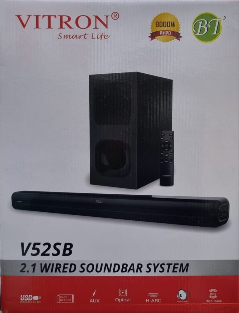 Vitron V52SB 2.1 SUPER Soundbar With Bluetooth 8000Watts – Ebrahims